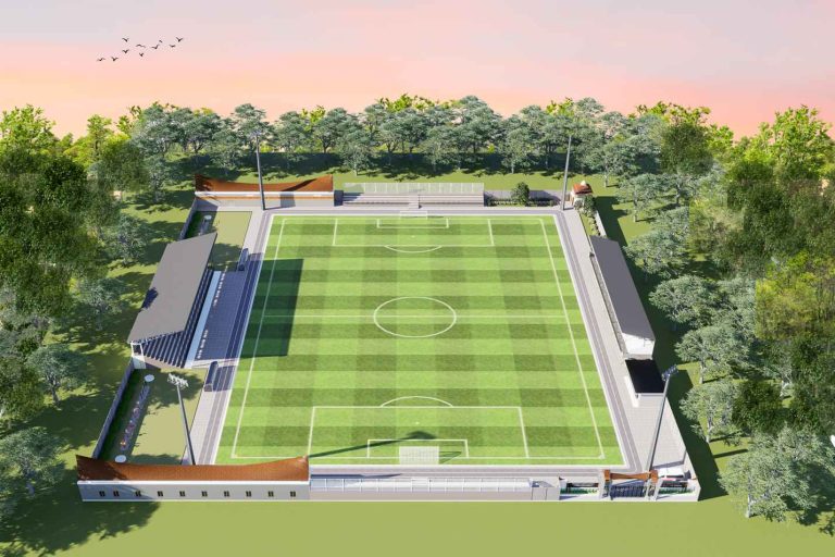 Mahasiswa KKN MBKM Arsitektur UNRI 2024 Rancang Masterplan Kawasan Stadion Desa Empat Balai | Krajan